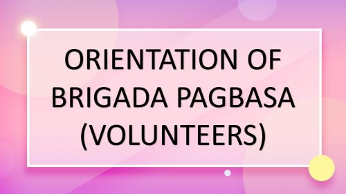 School Brigada Pagbasa S.Y. 2021-2022 | Tambo Elementary School Unit 1